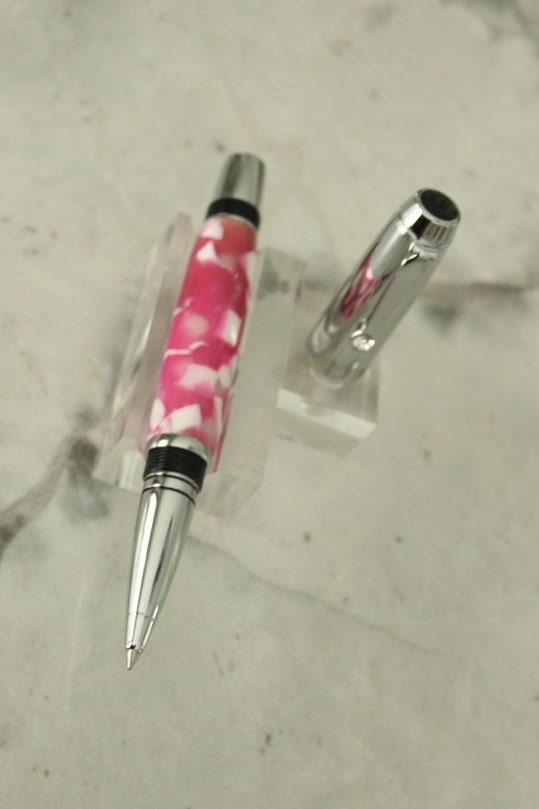 Arete Rollerball Pen Pinky With Post-able Screw Top and Crystal Clip - Etsy