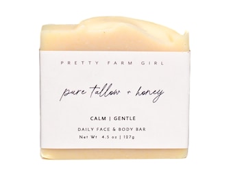 Grassfed and Finished Beef Tallow Soap for Sensitive Skin, 100% Natural ...