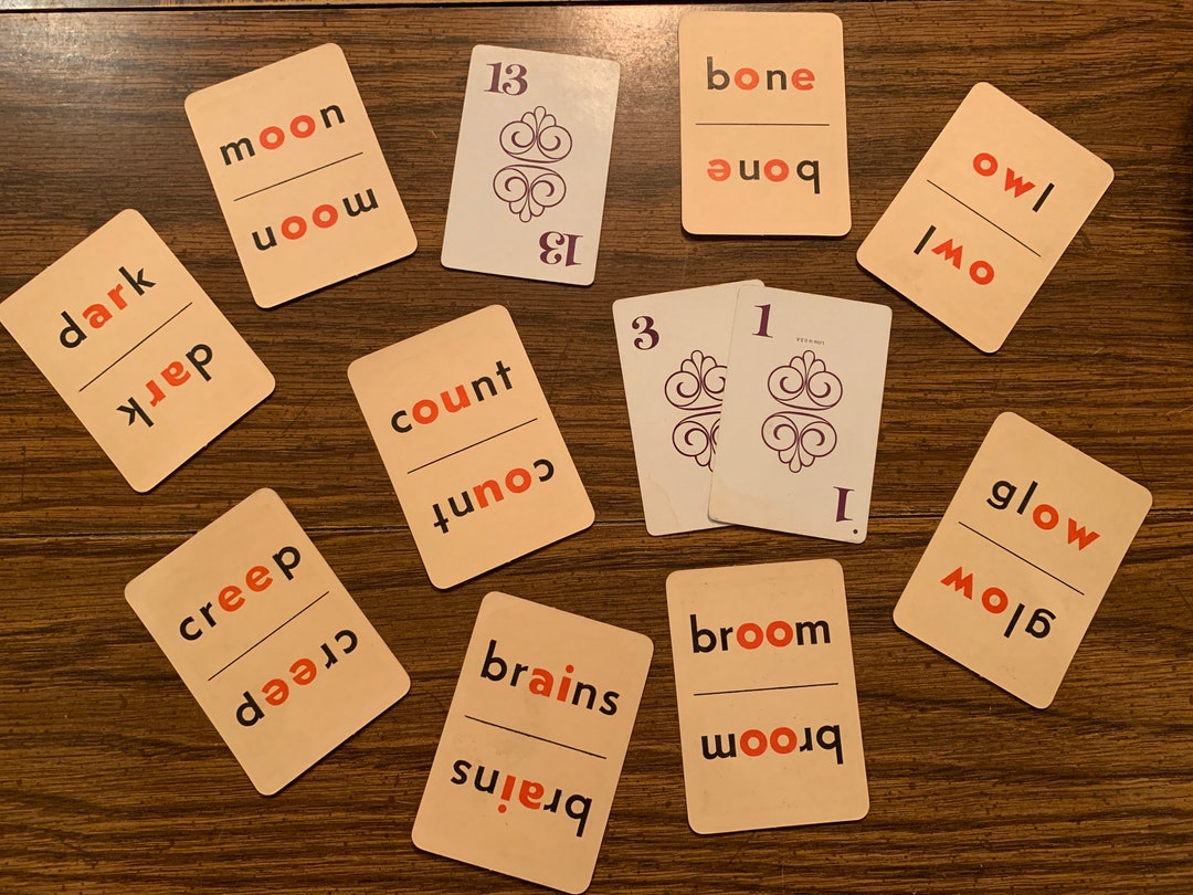 Set of 12 Vintage Halloween Themed Flash Cards / Vintage - Etsy