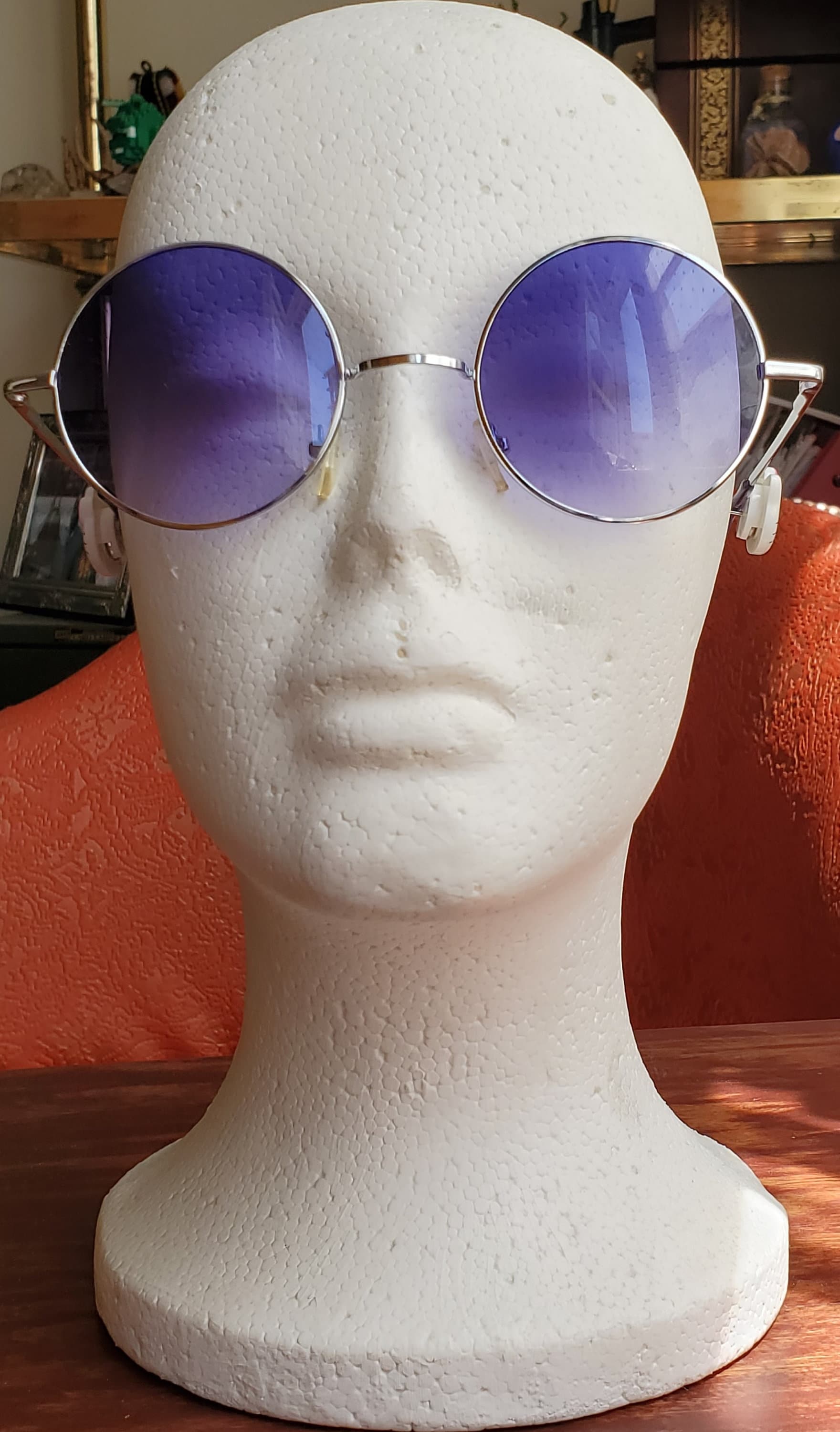 Retro Round Tinted Sunglasses Etsy Uk