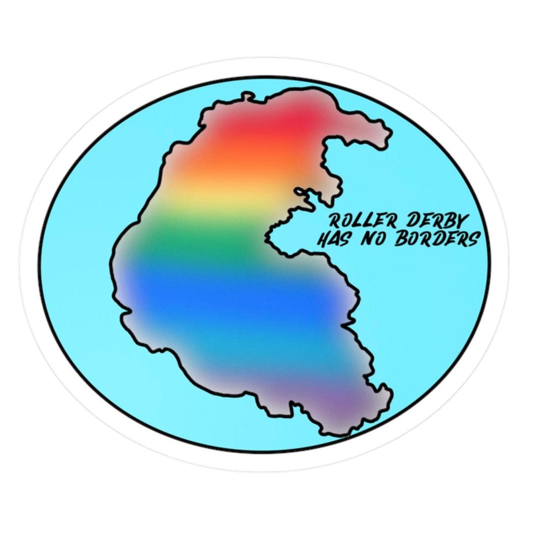 No Borders Colorful Roller Derby Kiss-cut Vinyl Decals | Fun Stickers ...