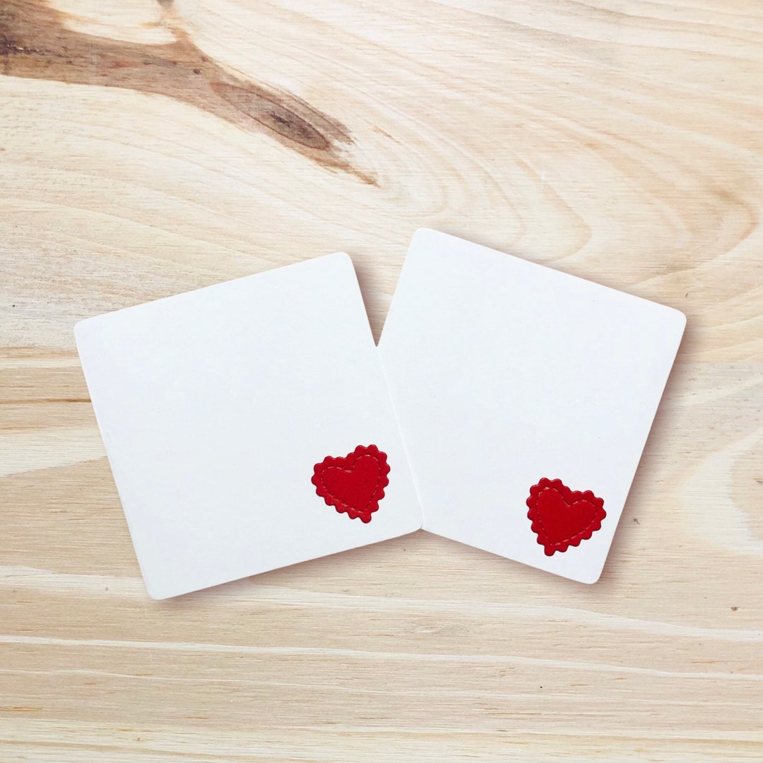 Mini Heart Cards pack of 6 Mini Flat Cards Blank Cards Invitations Note ...