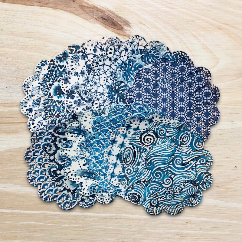 Blue Paper Doilies - Etsy