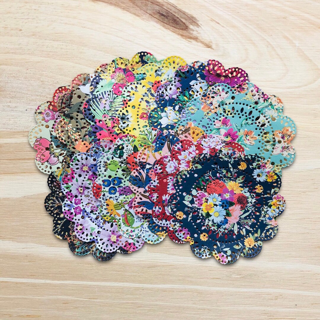 Flower Print Doilies Flower Doily Lightweight Paper Doilies ...