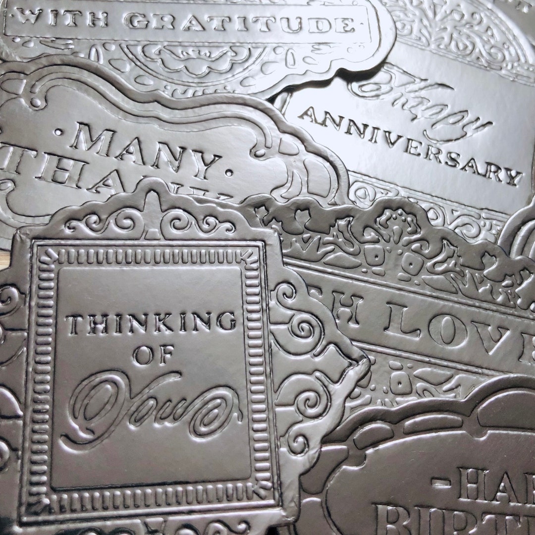 Silver Debossed Sentiments (pack of 10) | Sentiments for Card Making ...