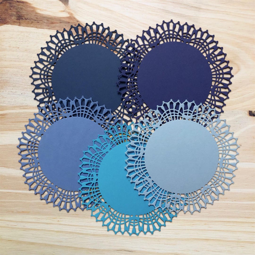 Blue Die Cut Paper Doilies: 4" Scrapbooking Supplies (pack of 5) - Etsy