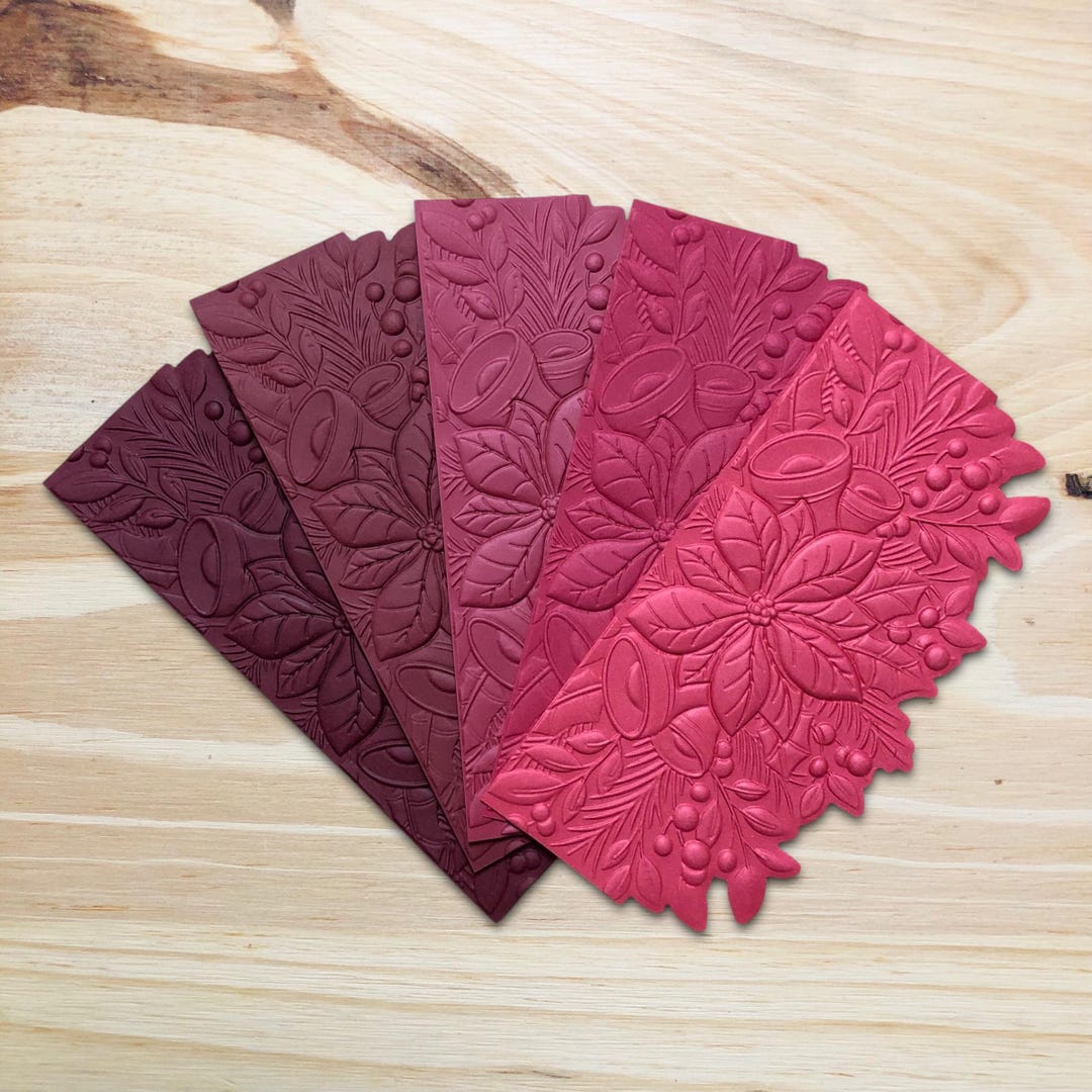 3D Embossed Poinsettia Border pack of 5 Die Cuts for Card Making ...