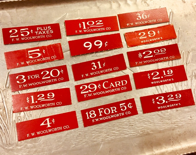 VINTAGE * Woolworths Pricing Tags * 15 Price Tags * Ephemera - Etsy