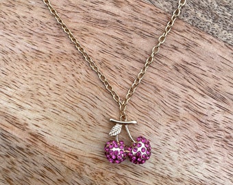 Cherry Heart Necklace - Etsy
