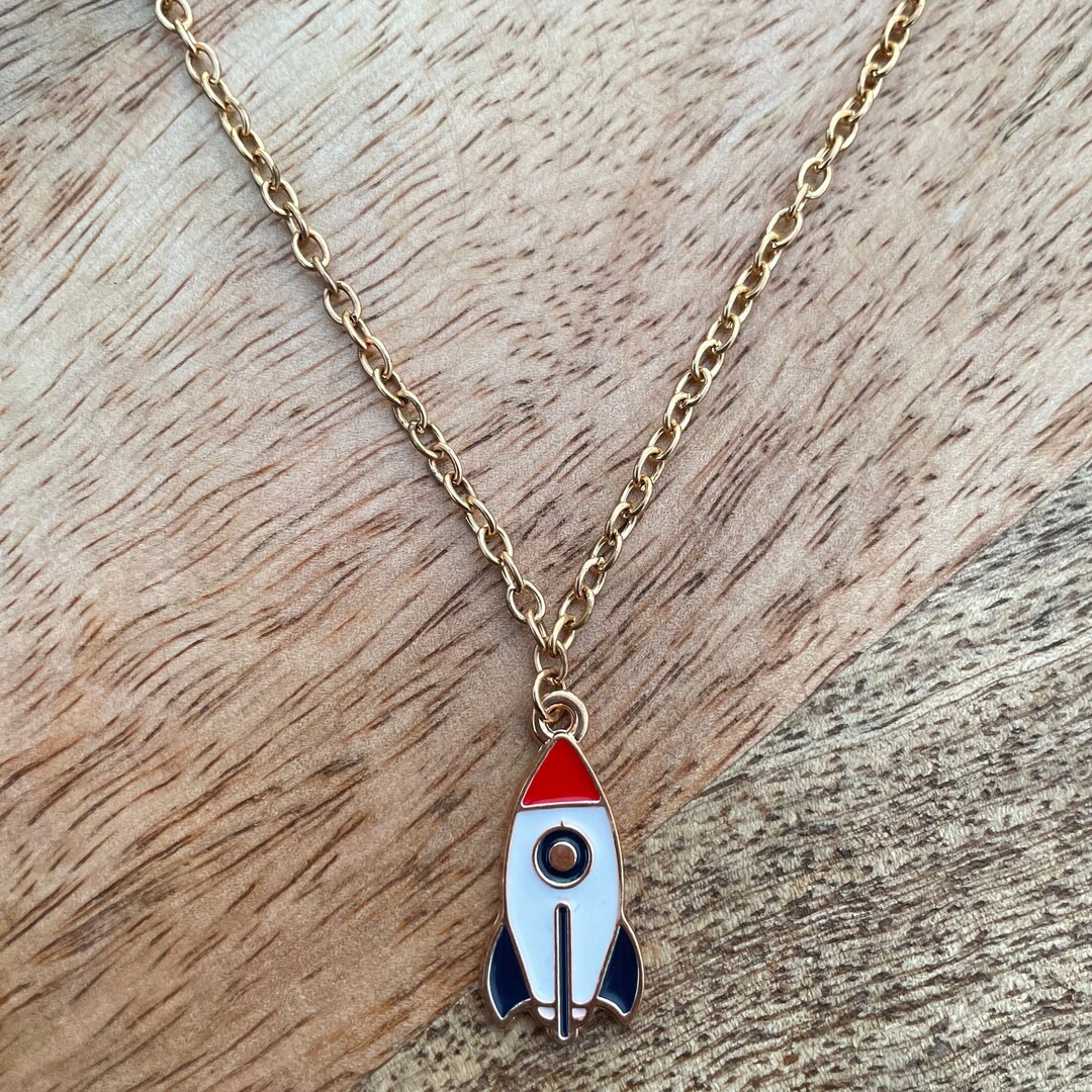 Rocketship Necklace - Etsy