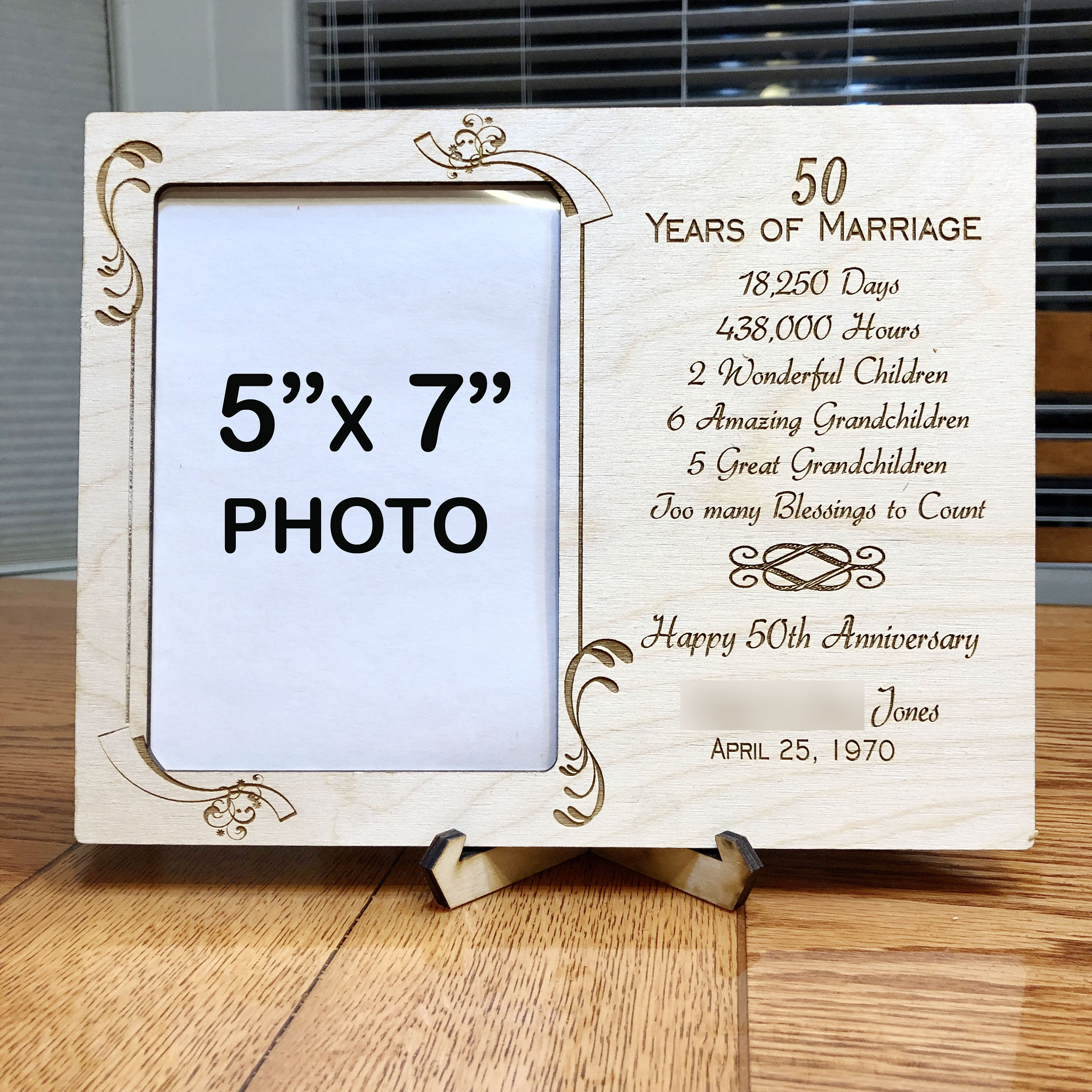 50th Anniversary Personalized Photo Frame Golden Anniversary - Etsy ...