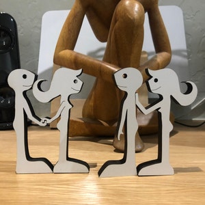 Man and Woman Sculpture, Couple Table Decor; Couple Puzzle Figurines ...
