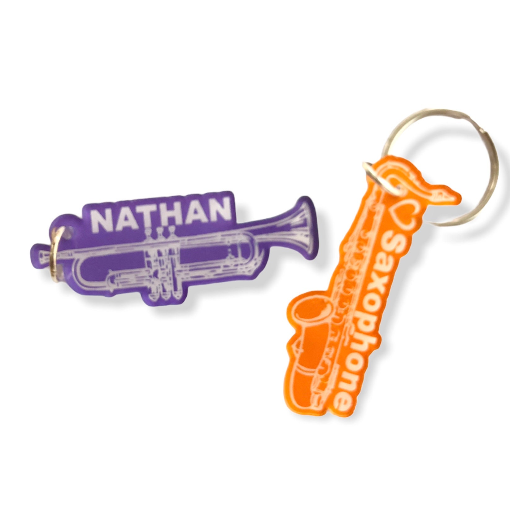 Color Acrylic Music instrument tags flute baritone trumpet - Etsy.de