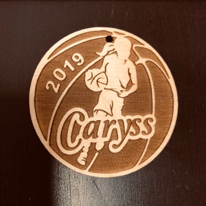 Girl Basketball Player, Laser Engraved Ornament, Personalized Ornament ...