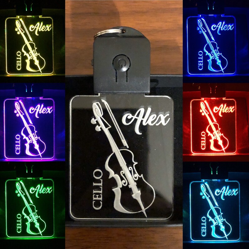 LED Keychain Music Instruments in Multicolors Violin - Etsy