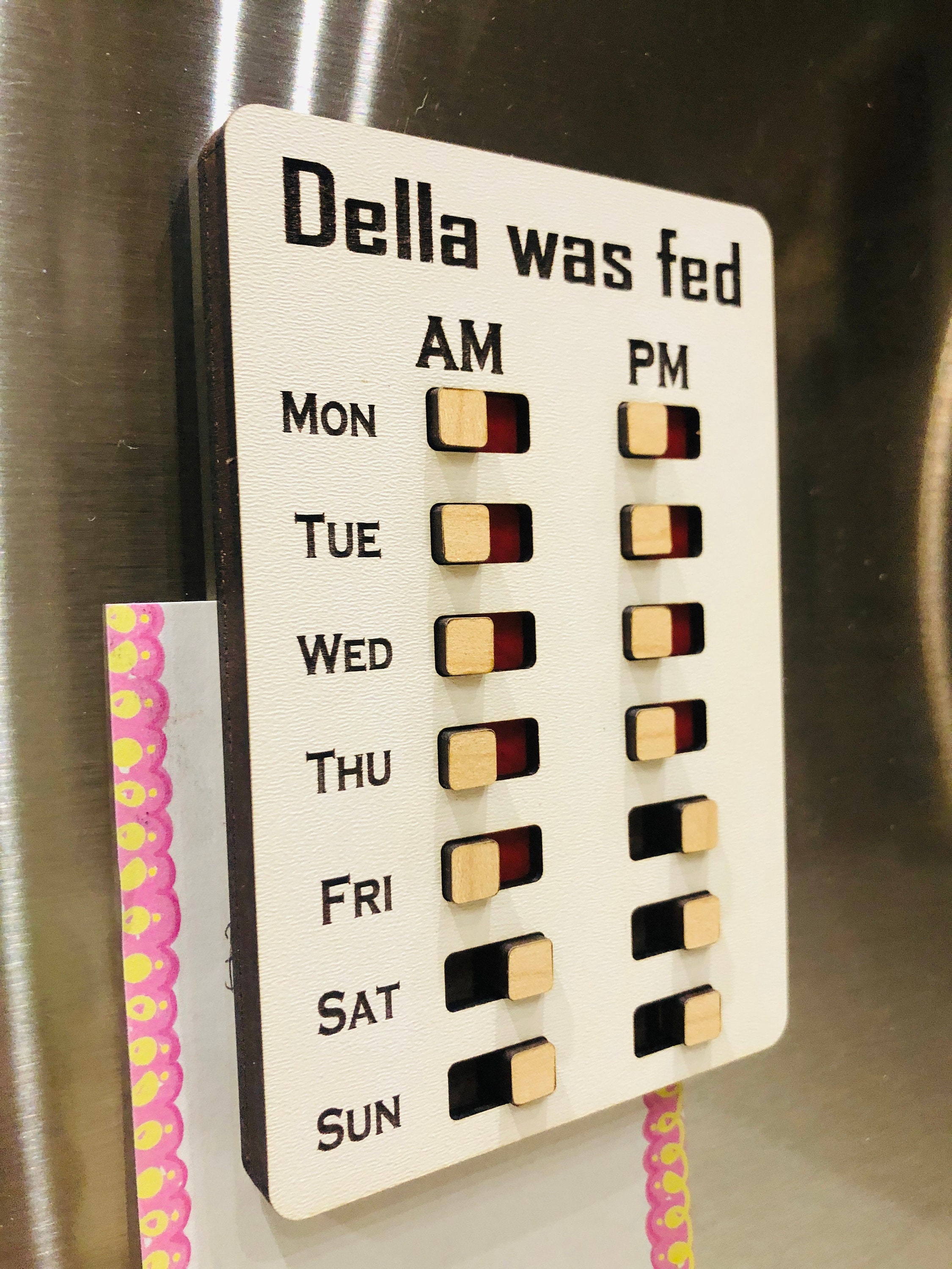 Twice per Day Weekly Tracker| Customizable Reminder for Feedings ...
