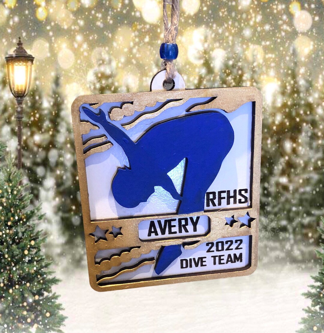 Personalized Dive Team Ornament - Female or Male Diver Ornament; Choice ...