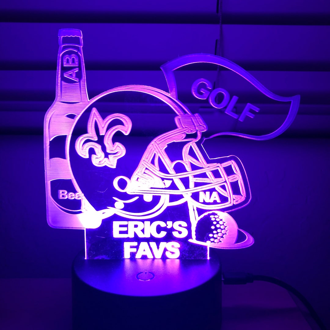 Custom LED Night Lamp of Favorite Sports - Sports Team and Logo ...