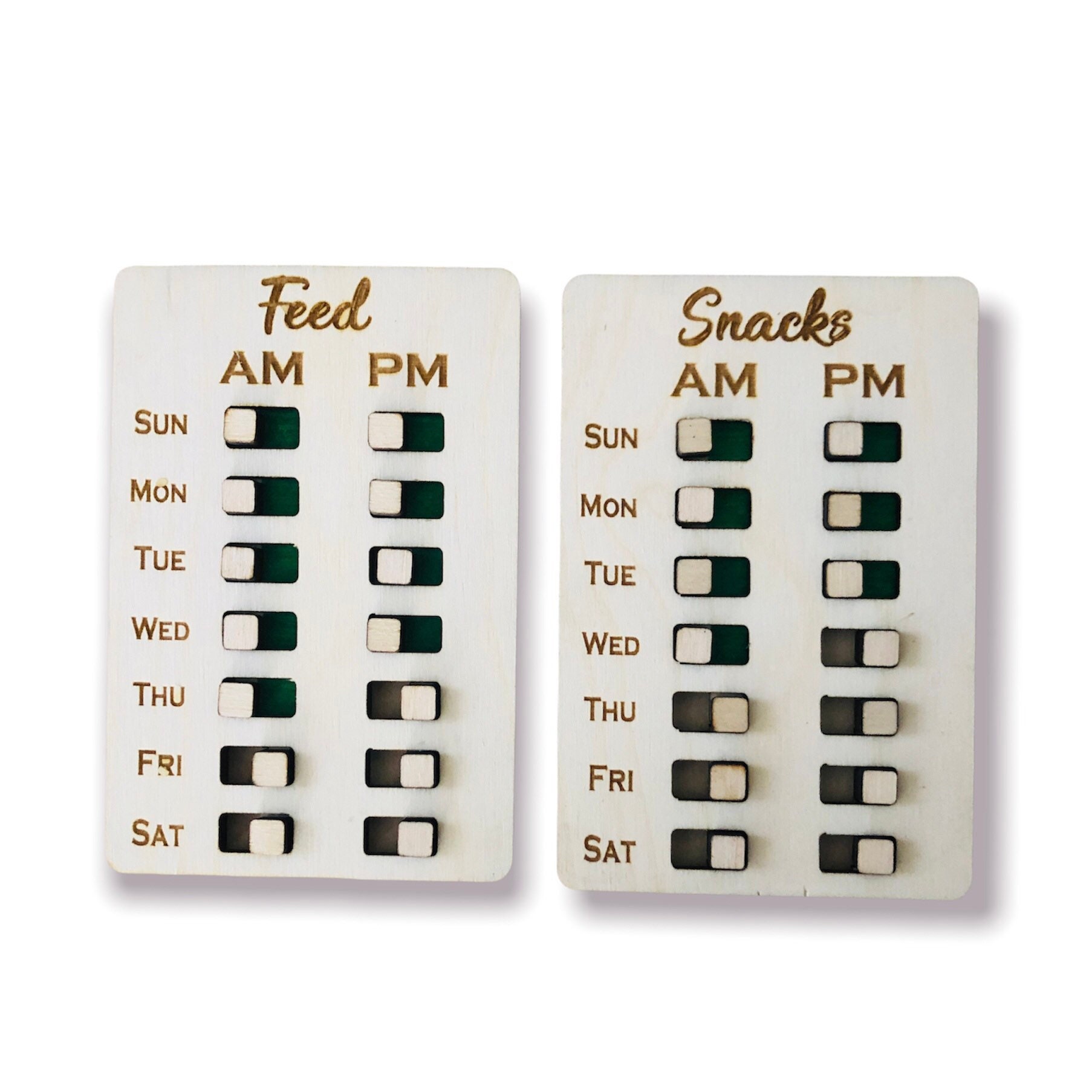 Twice per Day Weekly Tracker| Customizable Reminder for Feedings ...