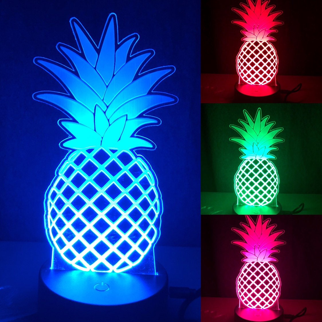 Pineapple LED Night Lamp: Color Changing Room Decor - Etsy