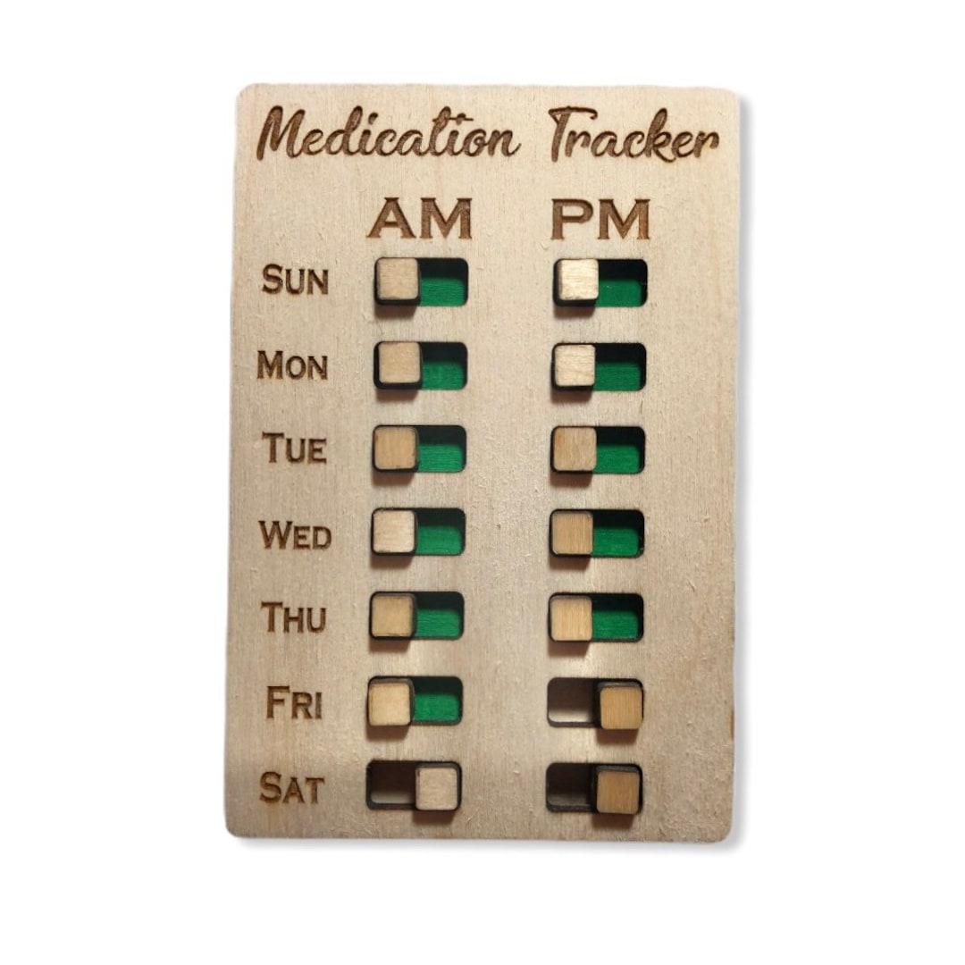 Twice per Day Weekly Medication Tracker | Med Tracker Magnet, AM and PM ...