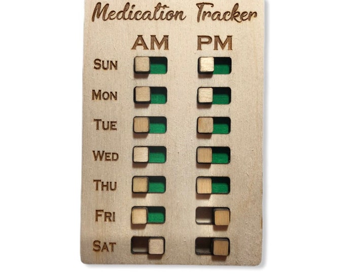 Twice per Day Weekly Medication Tracker Med Tracker Magnet, AM and PM ...