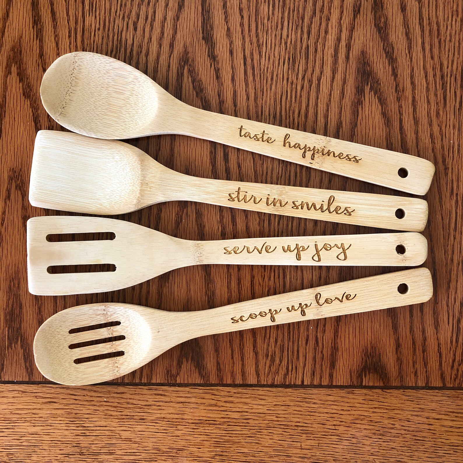 Bamboo Laser Engraved Wooden Utensils - Etsy
