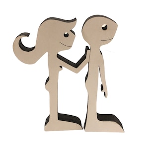 Man and Woman Sculpture, Couple Table Decor; Couple Puzzle Figurines ...