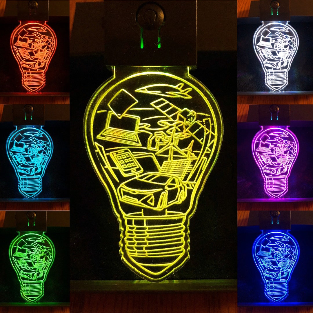 LED Keychain - IDEAS Light Bulb Keychain in Multicolors - Etsy
