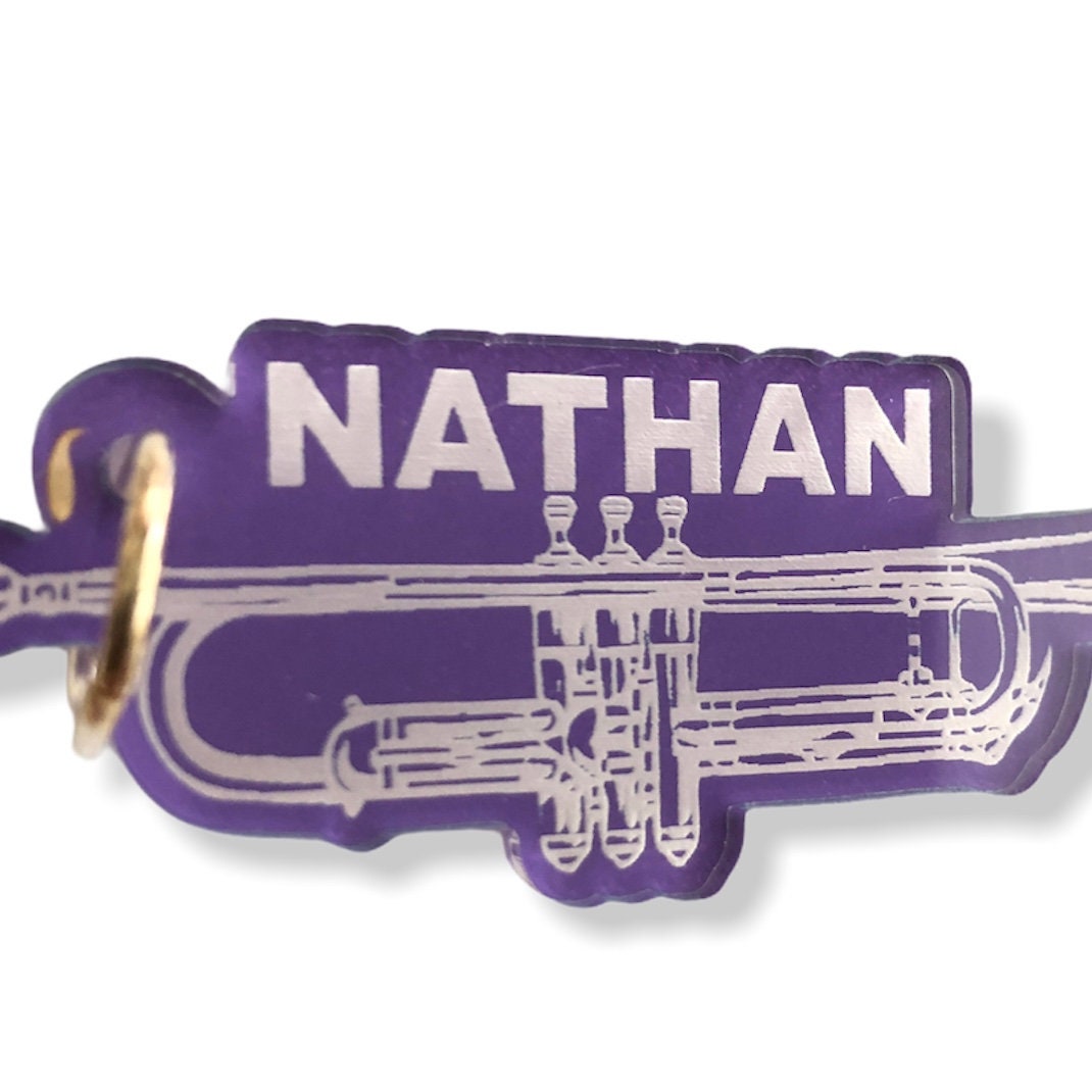 Color Acrylic Music instrument tags flute baritone trumpet - Etsy.de