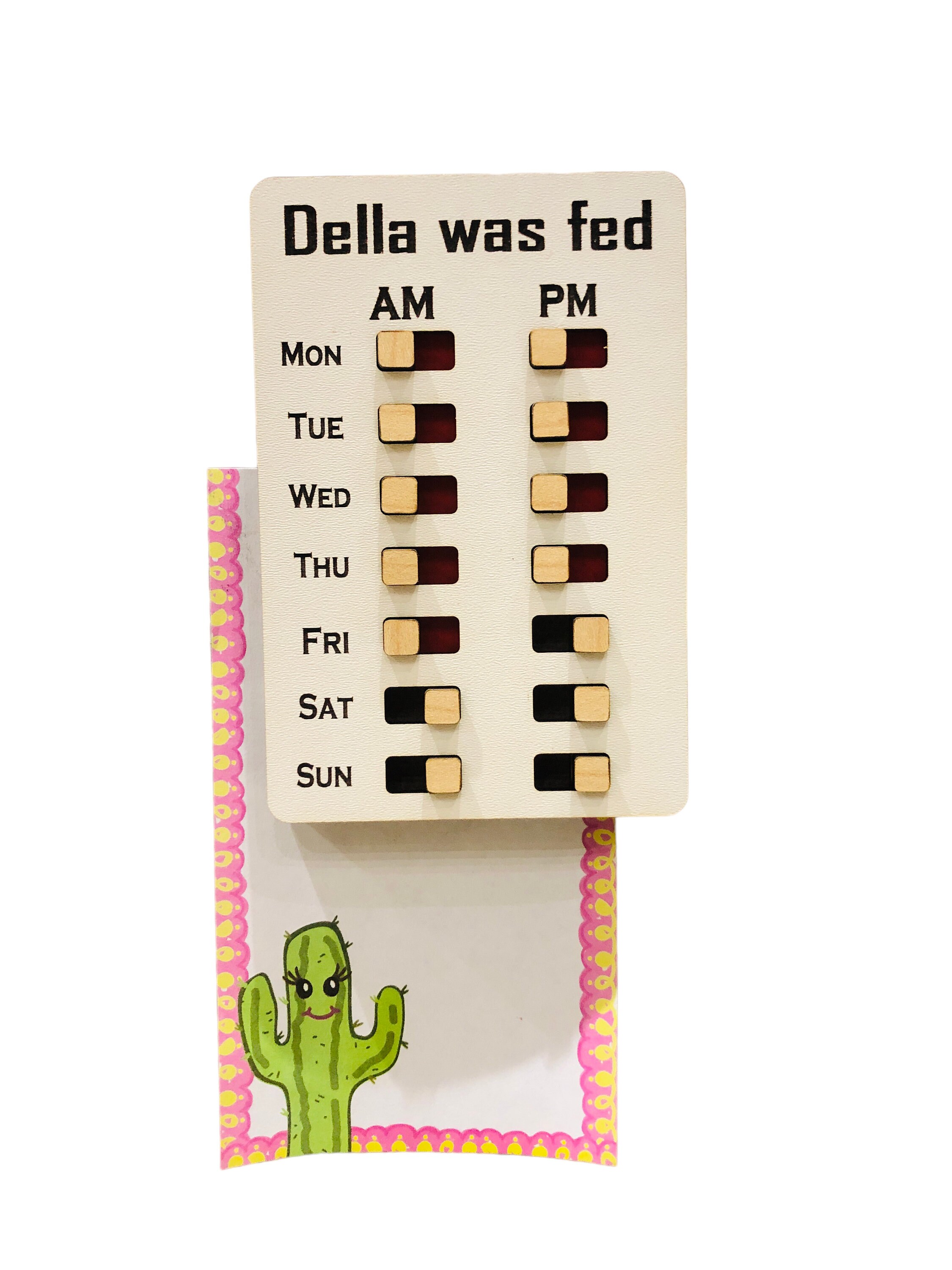Twice per Day Weekly Tracker| Customizable Reminder for Feedings ...