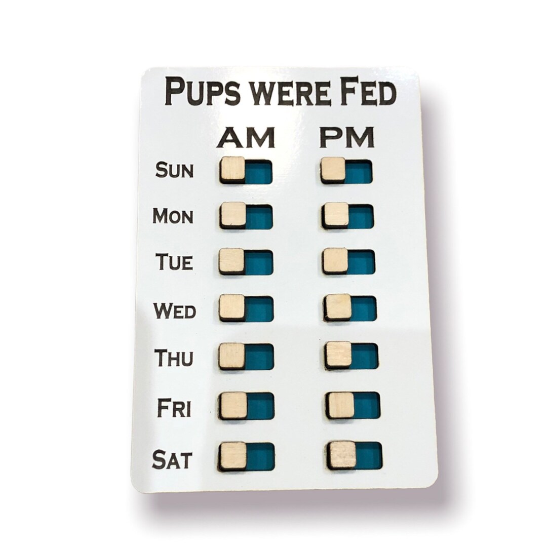 Twice per Day Weekly Tracker| Customizable Reminder for Feedings ...