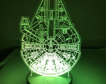 Millennium Falcon 3D LED Lamp - Etsy