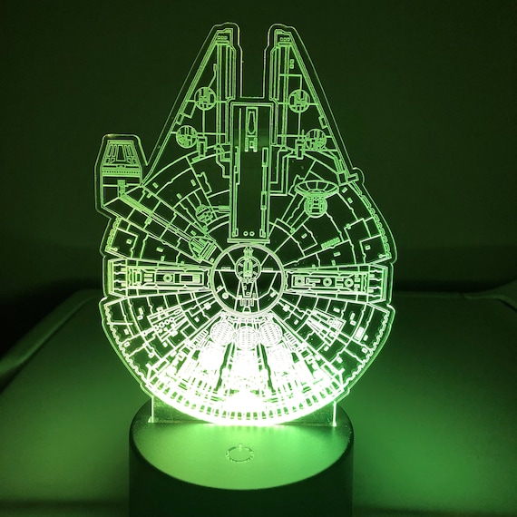 Millennium Falcon 3D LED Lamp | Etsy