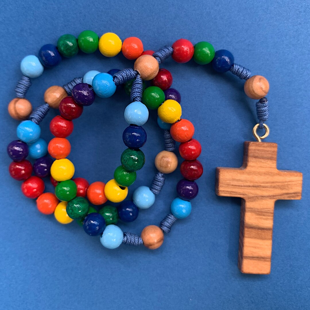 Rainbow Rosary With Thicker Beads, Communion, Baptism, Confirmation ...