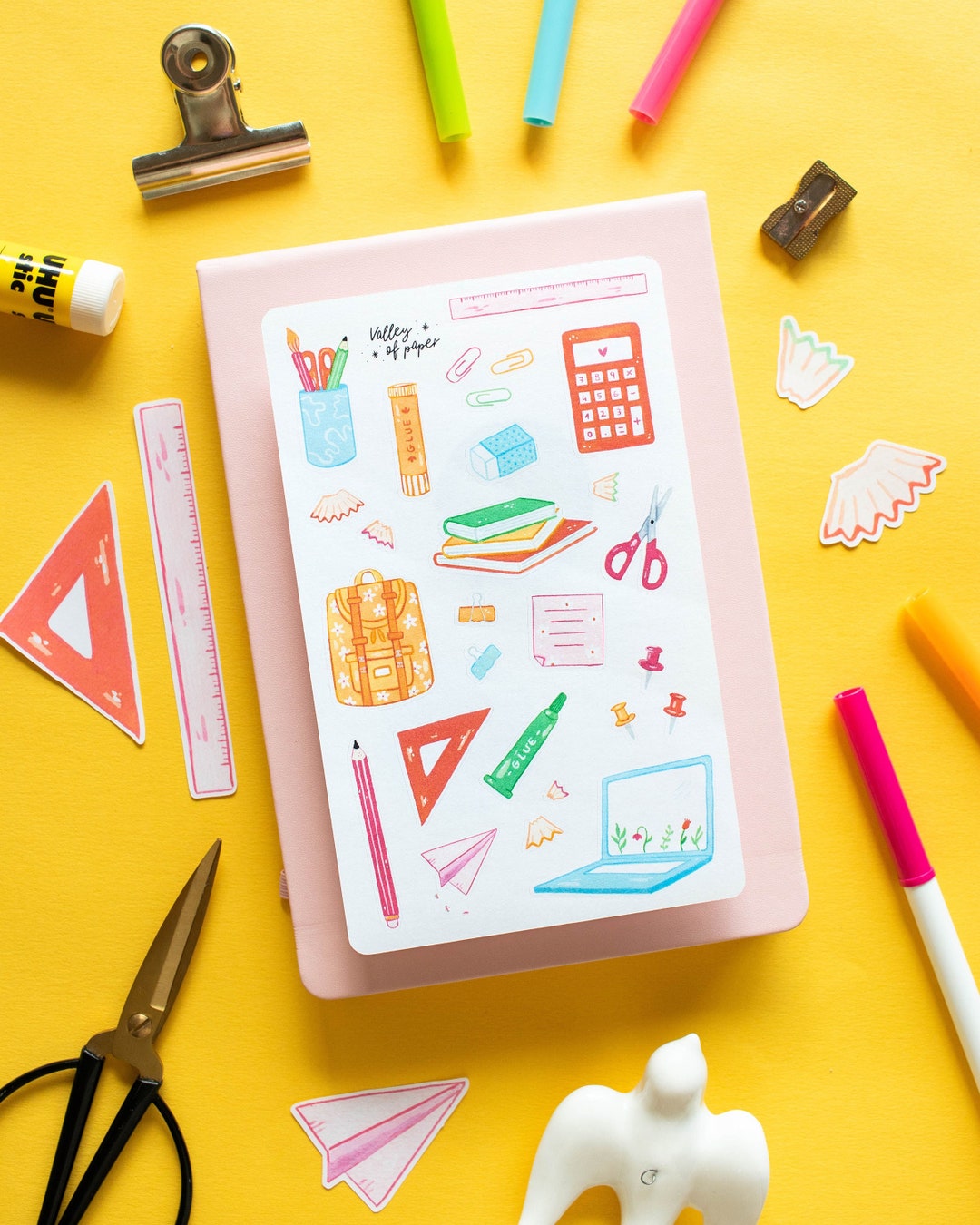 Back to School Sticker Sheet for Bullet Journal, Scrapbooking, Art ...