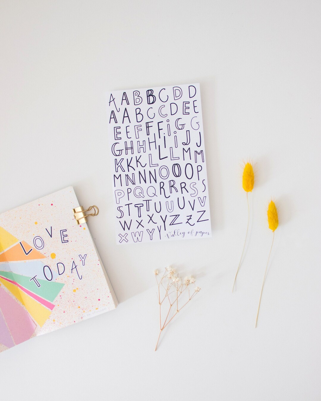 Sheet of "original Letters" Stickers for Bullet Journaling, Art ...
