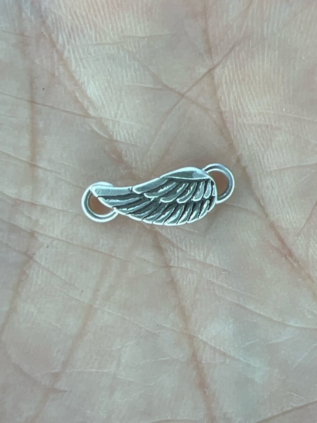 Sterling Silver Angel Wing Connector, Permanent Jewery - Etsy