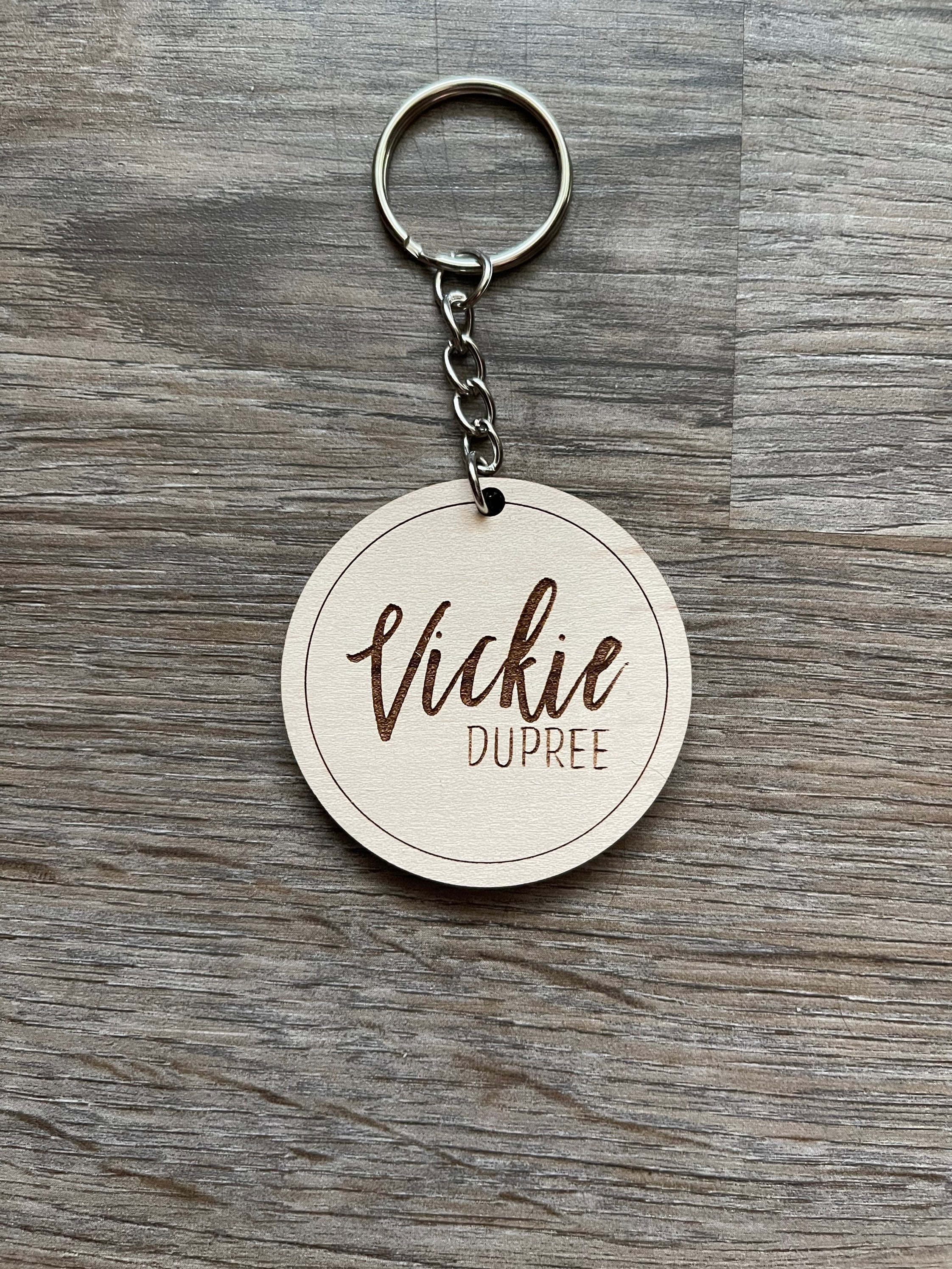 Round Wooden Name Keychain Bridal Party Gift Wedding - Etsy