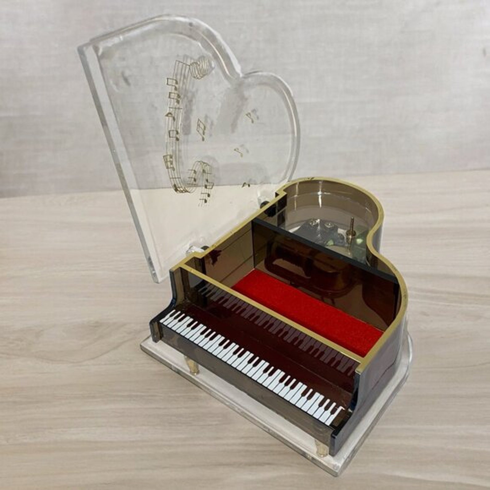 Vintage Jokiwa Grand Piano Music Box JAPAN 1980s Plays It's a Small ...