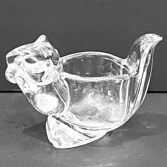 Vintage Avon Clear Glass Squirrel Tea Light Votive Candle Holder ...