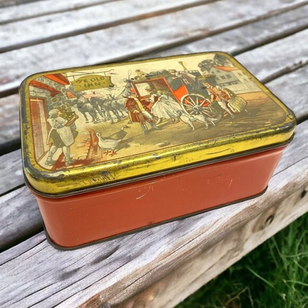 Vintage Empty Tin Box Container by Pletcher and Pollack Ye-old Inn ...