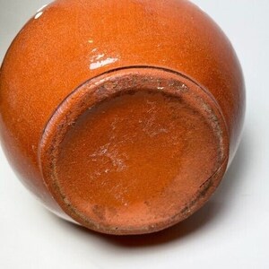 Vintage Portuguese Redware Terracotta Flower Vase Glazed Hand Painted ...