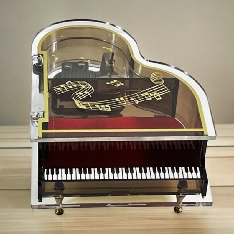 Vintage Jokiwa Grand Piano Music Box JAPAN 1980s Plays It's a Small ...