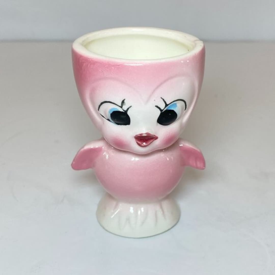Vintage Kitsch Anthropomorphic Pink Ceramic Bird Chicken Egg - Etsy