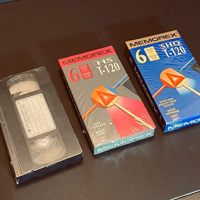 3 NEW Vintage VHS Blank Tapes Sealed Memorex 120 Min 6 Hours Recording ...