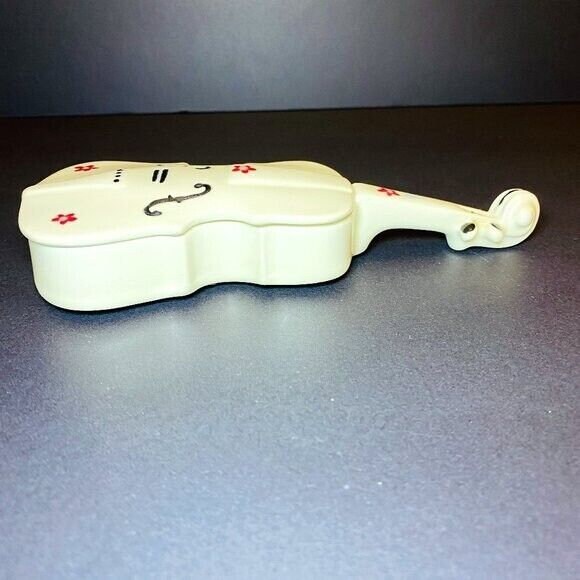 Violin Porcelain Ceramic Trinket Box Hand Painted Medium Size Signed ...