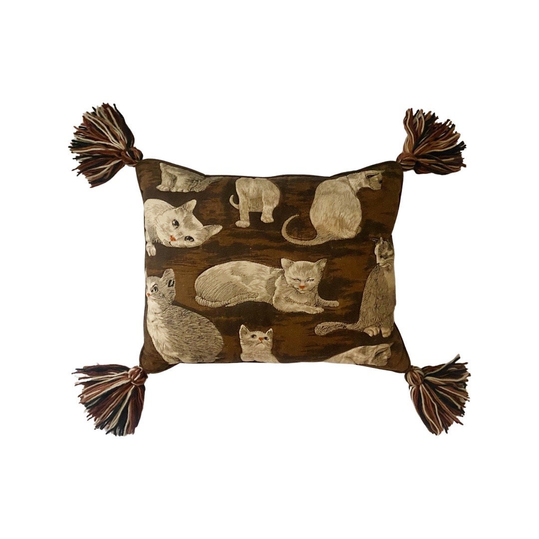Vintage Cat Pillow - Etsy