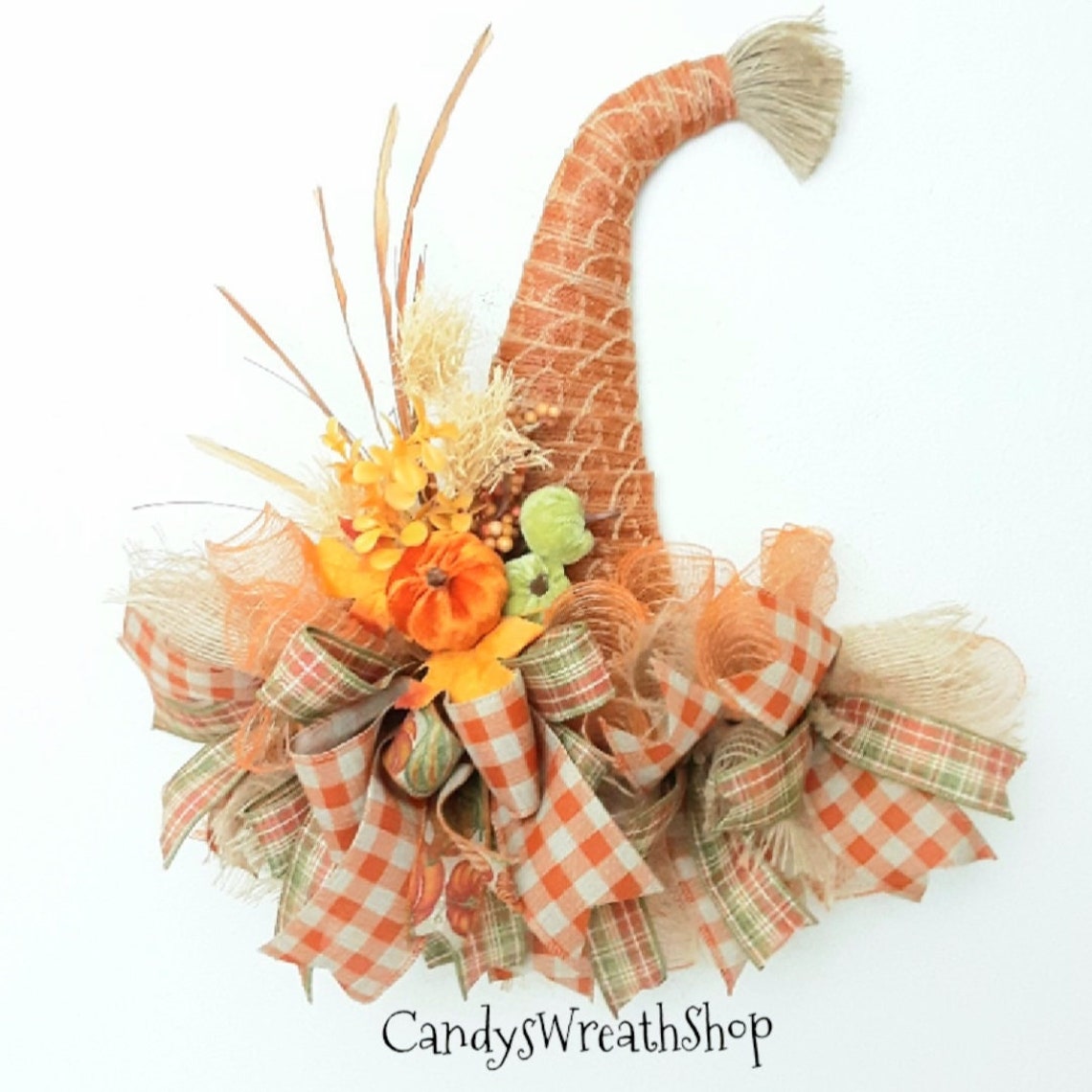 Scarecrow Hat Fall Wreath Fall Door Hanger Fall Front Door - Etsy