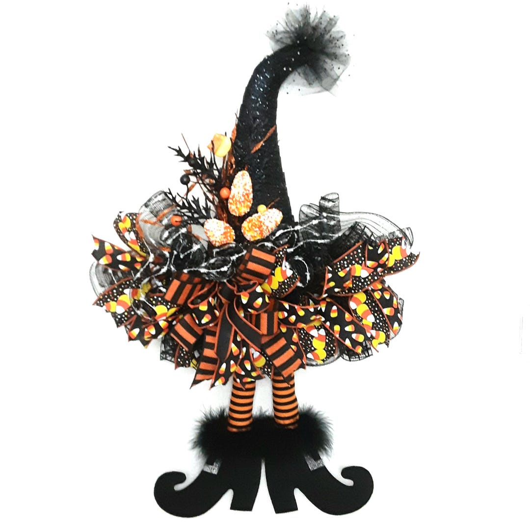 Candy Corn Witch Hat, Witch Hat Wreath, Witch Hat, Halloween Wreath ...